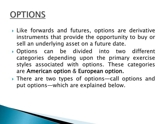 Derivative ppt | PPTX | Stocks and Bonds | Personal Investing
