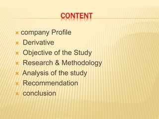A study about derivative market in india. | PPT