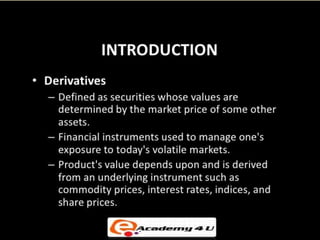 Derivatives - Basics of Derivatives contract covered in this ppt | PPTX