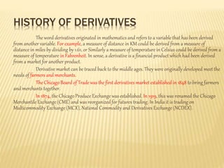 Derivatives - Basics of Derivatives contract covered in this ppt | PPTX