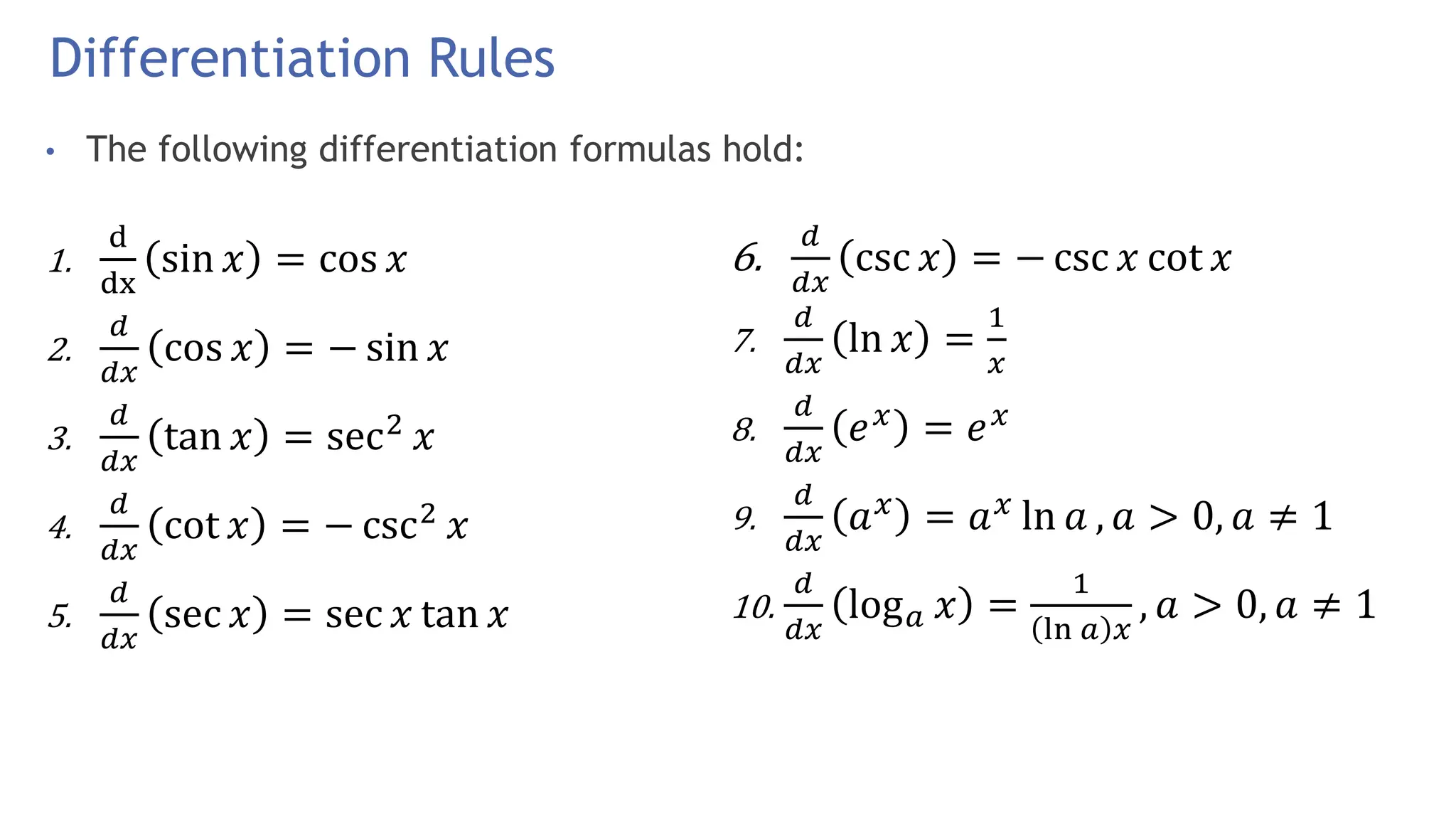 DIFFERENTAL CALCULUS DERIVATIVES FIRST PART | PPTX