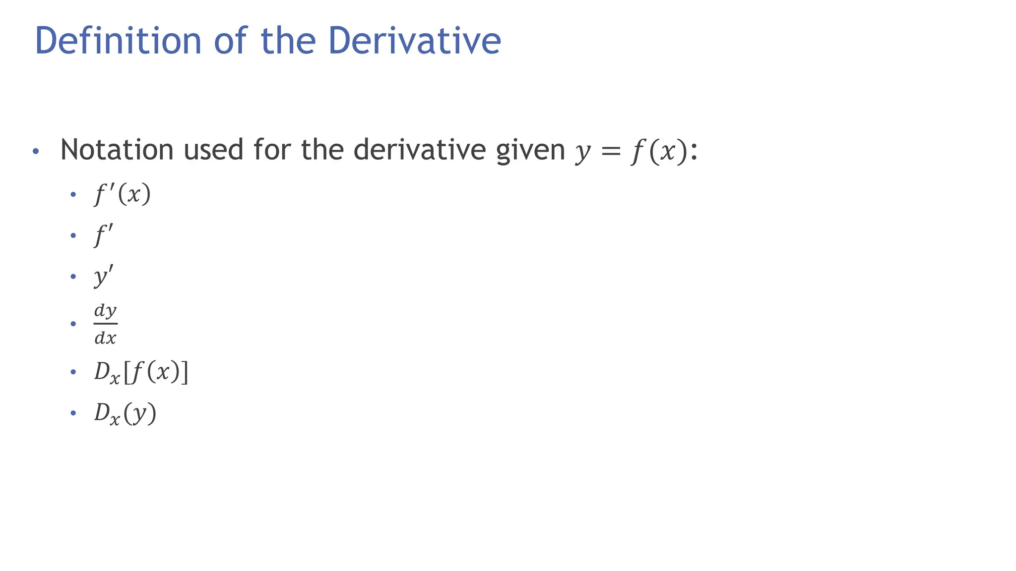 DIFFERENTAL CALCULUS DERIVATIVES FIRST PART | PPTX