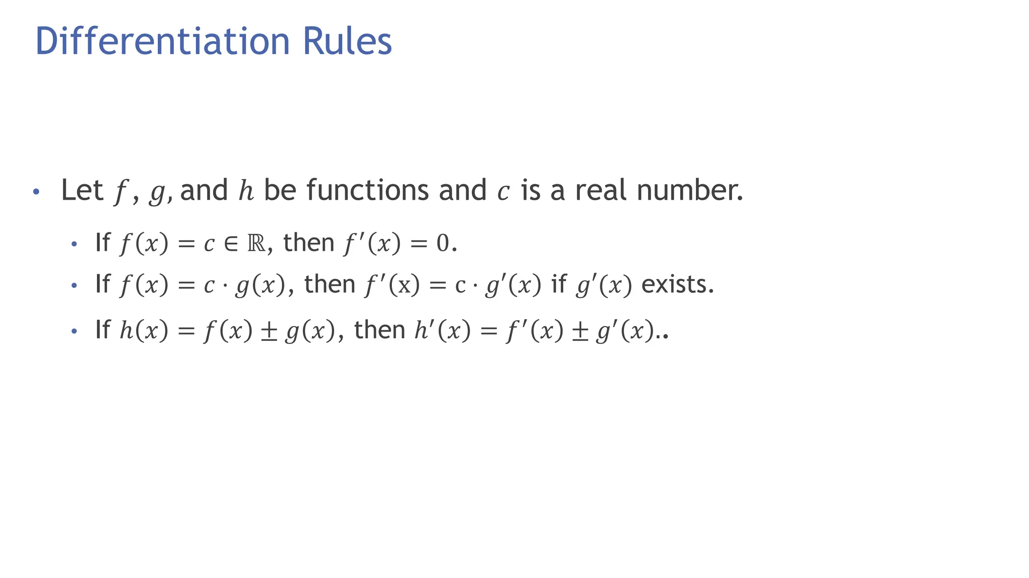 DIFFERENTAL CALCULUS DERIVATIVES FIRST PART | PPTX