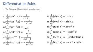 DIFFERENTAL CALCULUS DERIVATIVES FIRST PART | PPTX