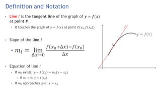 DIFFERENTAL CALCULUS DERIVATIVES FIRST PART | PPT