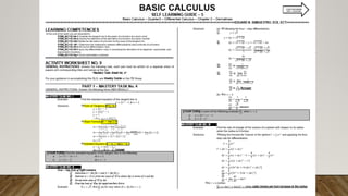 Basic Calculus Derivatives Calculus is derived from the Latin word ...