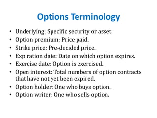 Derivatives futures,options-presentation-hareesh | PPT