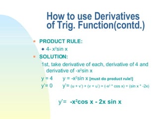 Derivatives of Trig. Functions | PDF