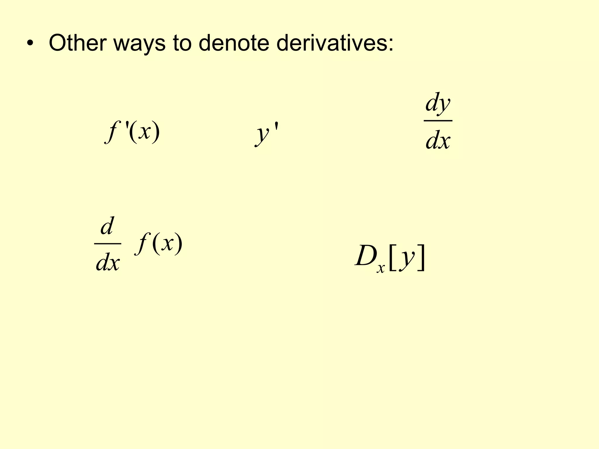 Derivatives and slope 2.1 update day2 | PPTX
