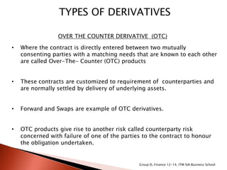 ITM-SIA (Mumbai) - Derivatives (final) | PPT