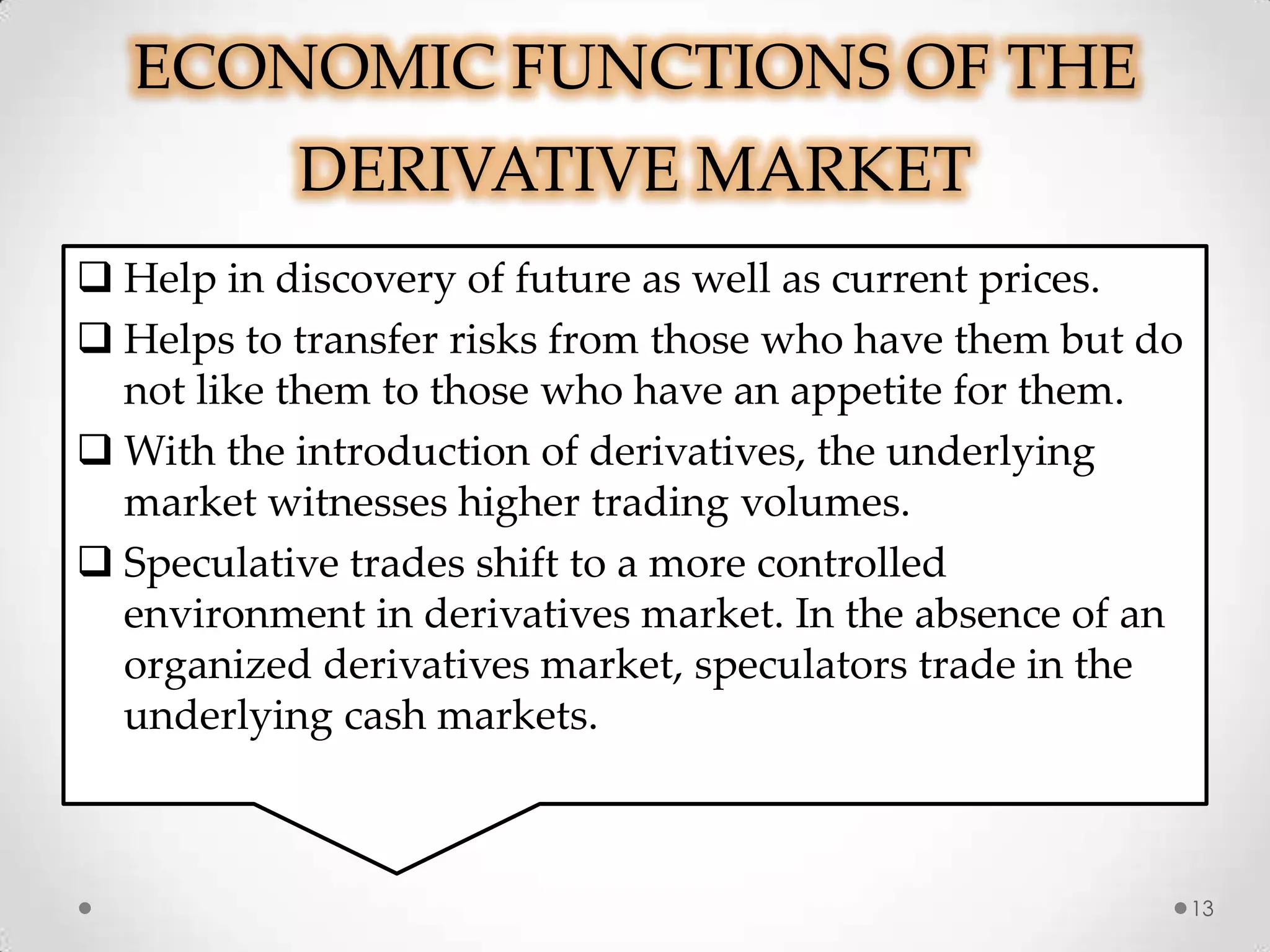 Derivatives market | PPTX