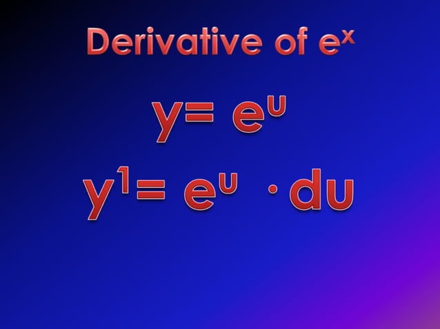 Derivatives Of Exponential Functions | PPTX | Physics | Science