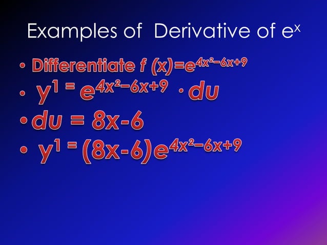 Derivatives Of Exponential Functions | PPTX | Physics | Science