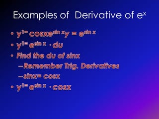 Derivatives Of Exponential Functions | PPTX