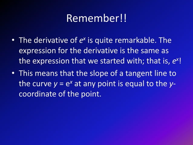 Derivatives Of Exponential Functions | PPTX | Physics | Science