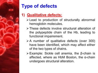 Major forms of hemoglobin and its derivatives/hemoglobinopathies | PPSX
