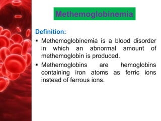 Major forms of hemoglobin and its derivatives/hemoglobinopathies | PPSX