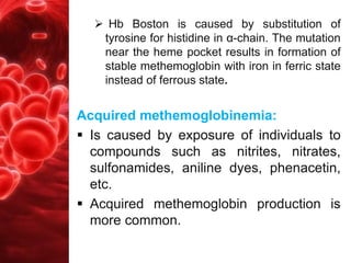 Major forms of hemoglobin and its derivatives/hemoglobinopathies | PPSX
