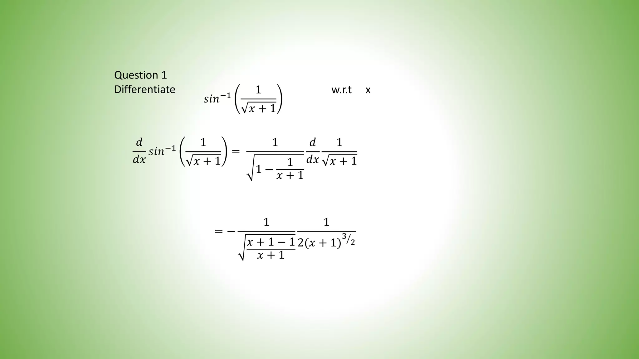 Derivatives of inverse trig functions | PPT