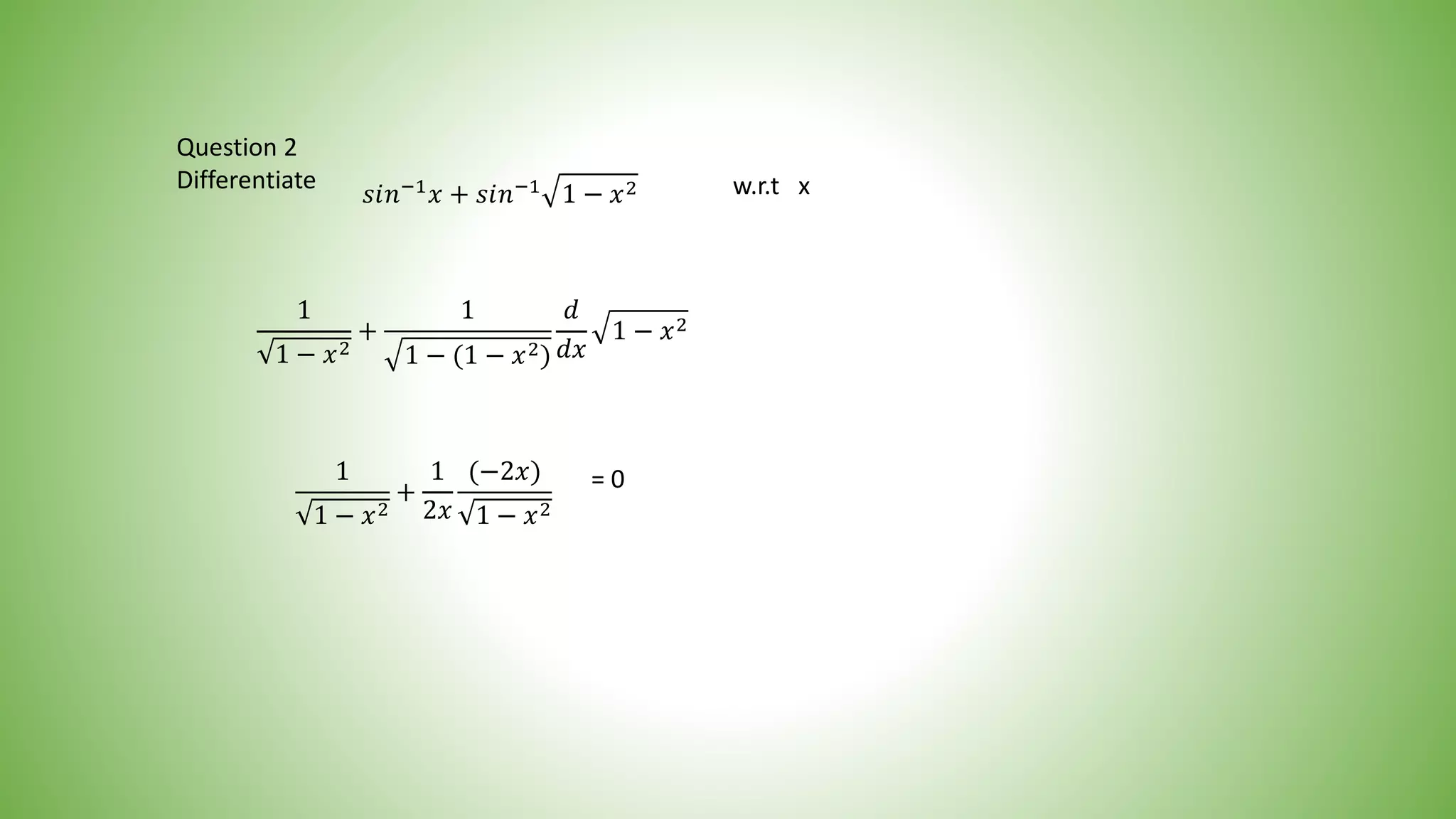 Derivatives of inverse trig functions | PPT