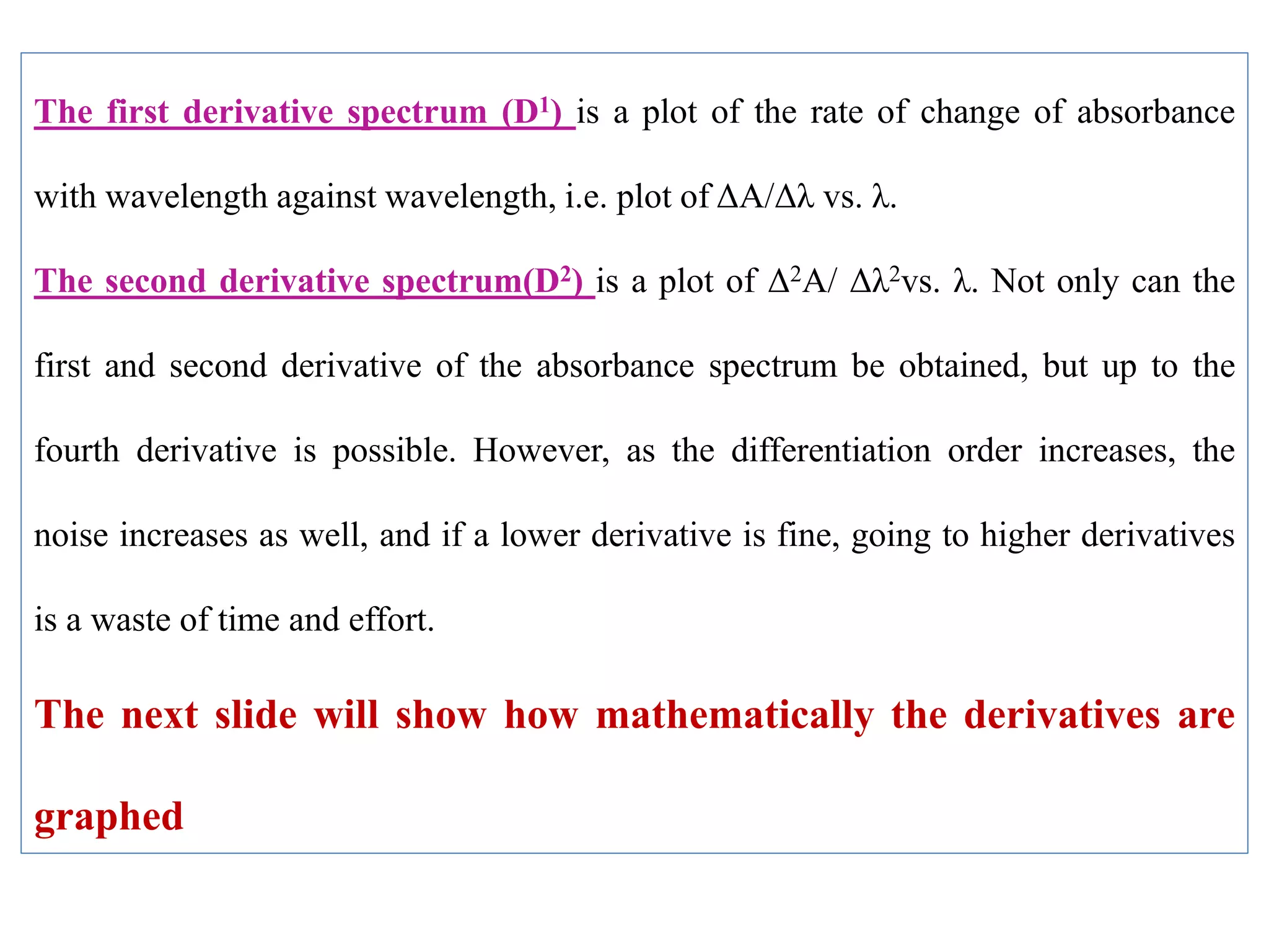 Derivative spectroscopy | PPTX