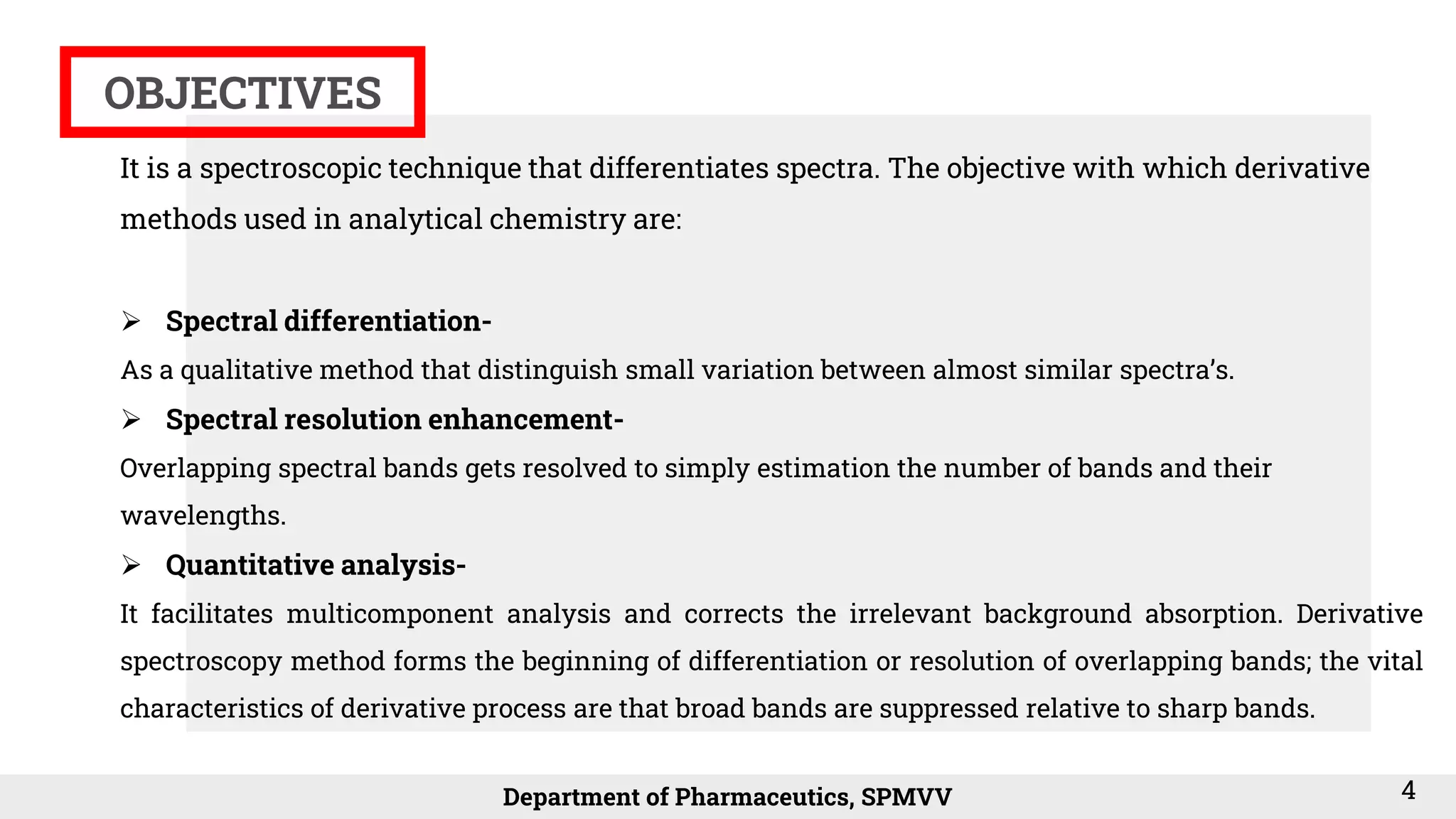 Derivative spectroscopy and applications of uv vis spectroscopy | PPTX