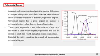 Derivative spectroscopy and applications of uv vis spectroscopy | PPTX