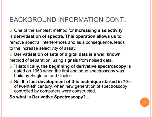 Derivative Spectrophotometry Pptx