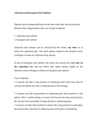 Derivatives project | PDF