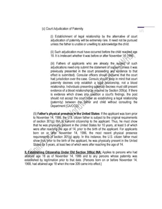 Derivative U.S. Citizenship For Adults Birth Abroad Out Of Wedlock To U ...