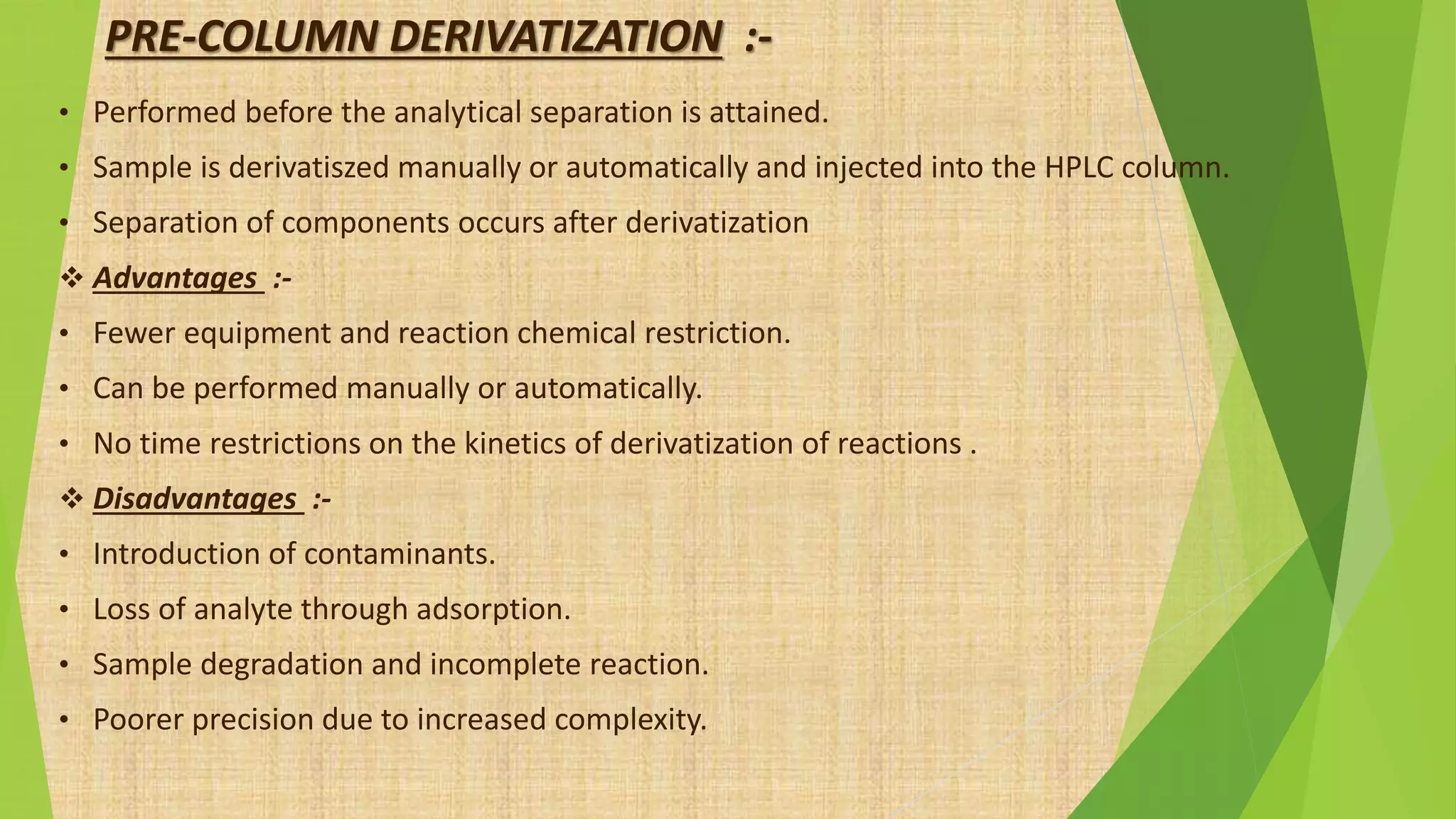 Derivatization in HPLC & GC | PPTX