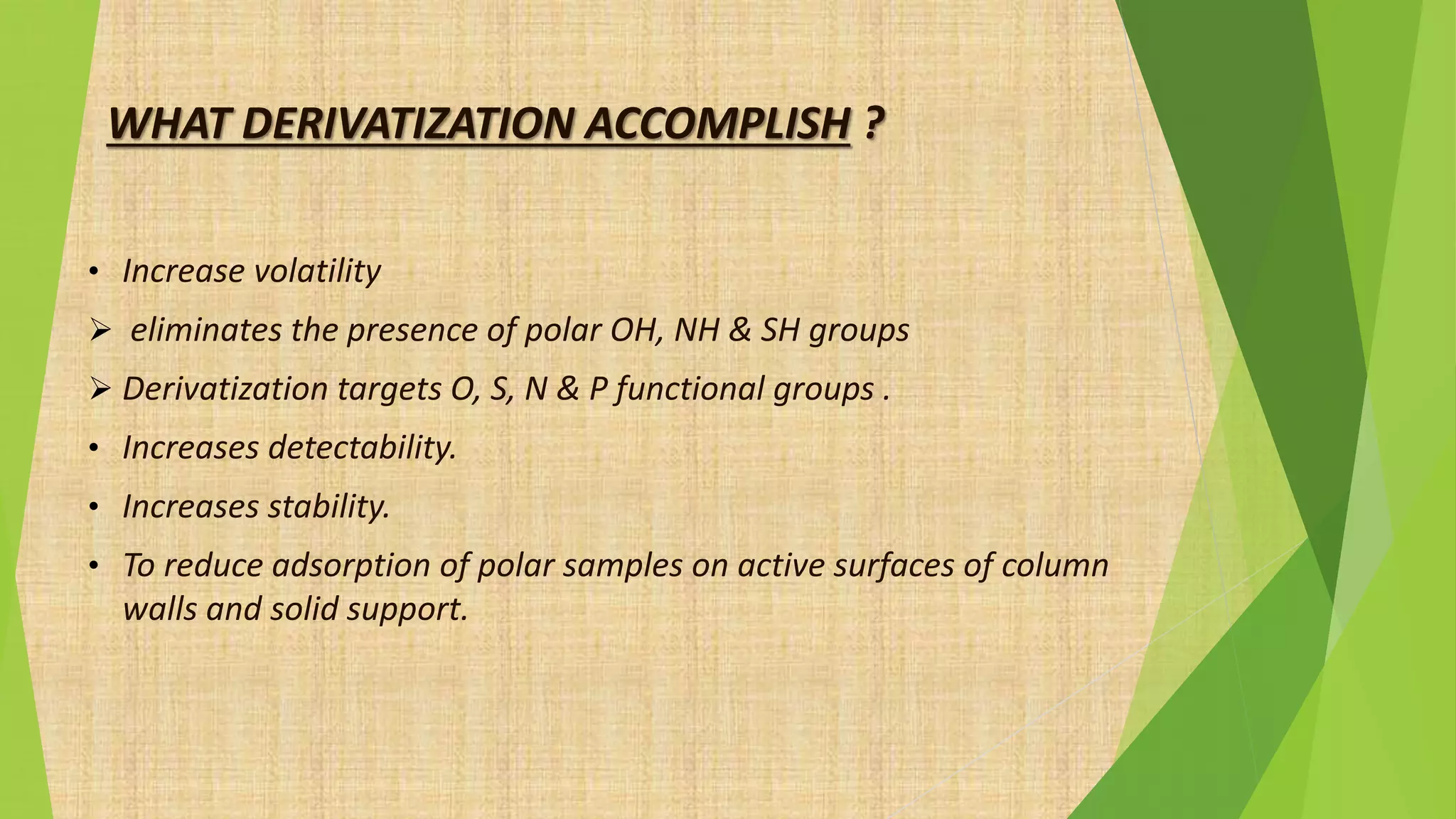 Derivatization in HPLC & GC | PPTX
