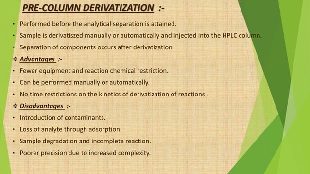Derivatization in HPLC & GC | PPTX | Chemistry | Science