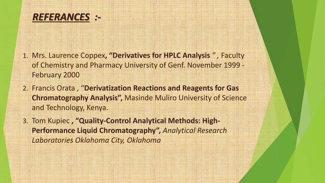Derivatization in HPLC & GC | PPTX | Chemistry | Science