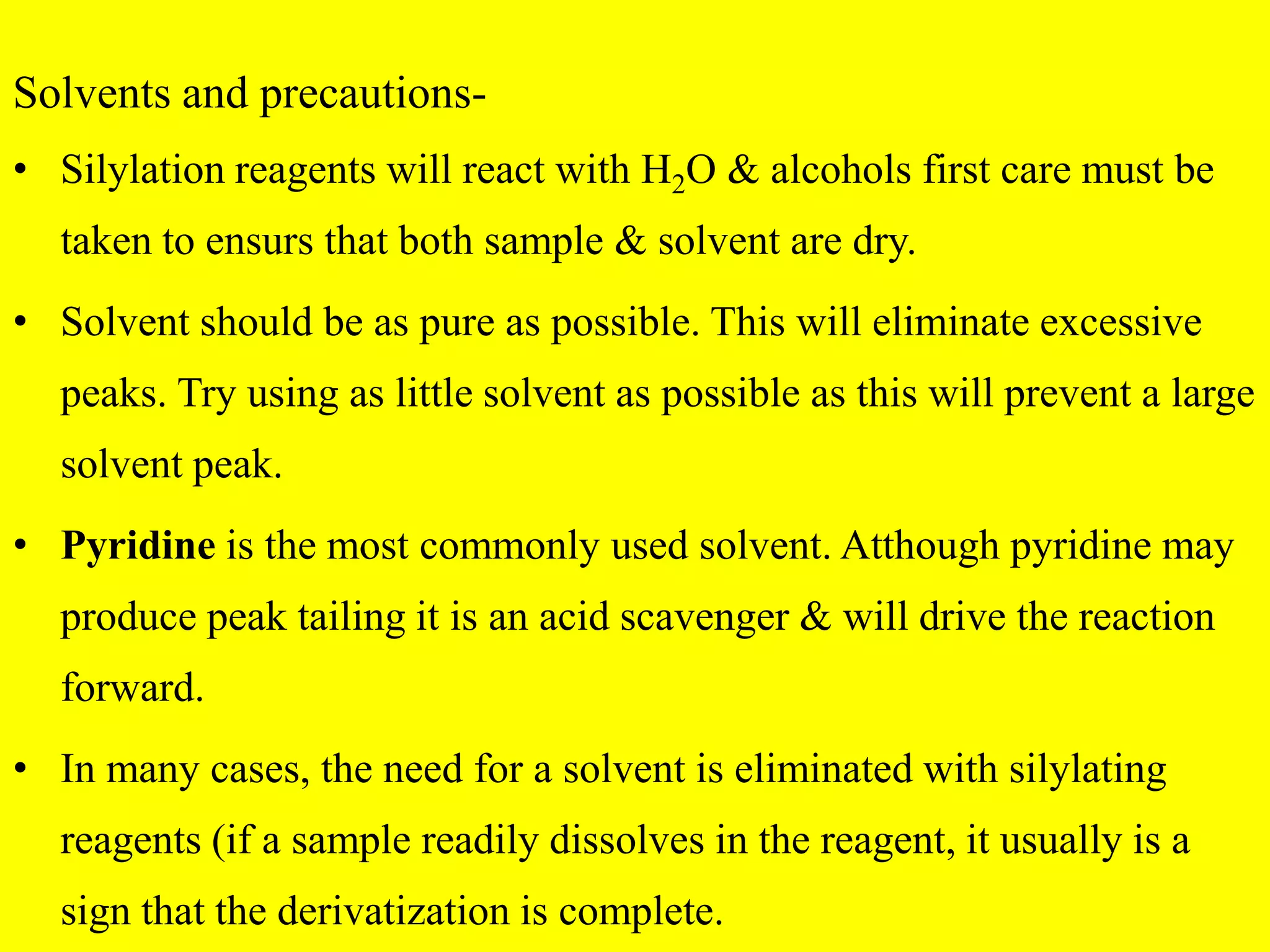 DERIVATIZATION IN GAS CHROMATOGRAPHY (GC), HIGHPERFORMANCE LIQUID ...