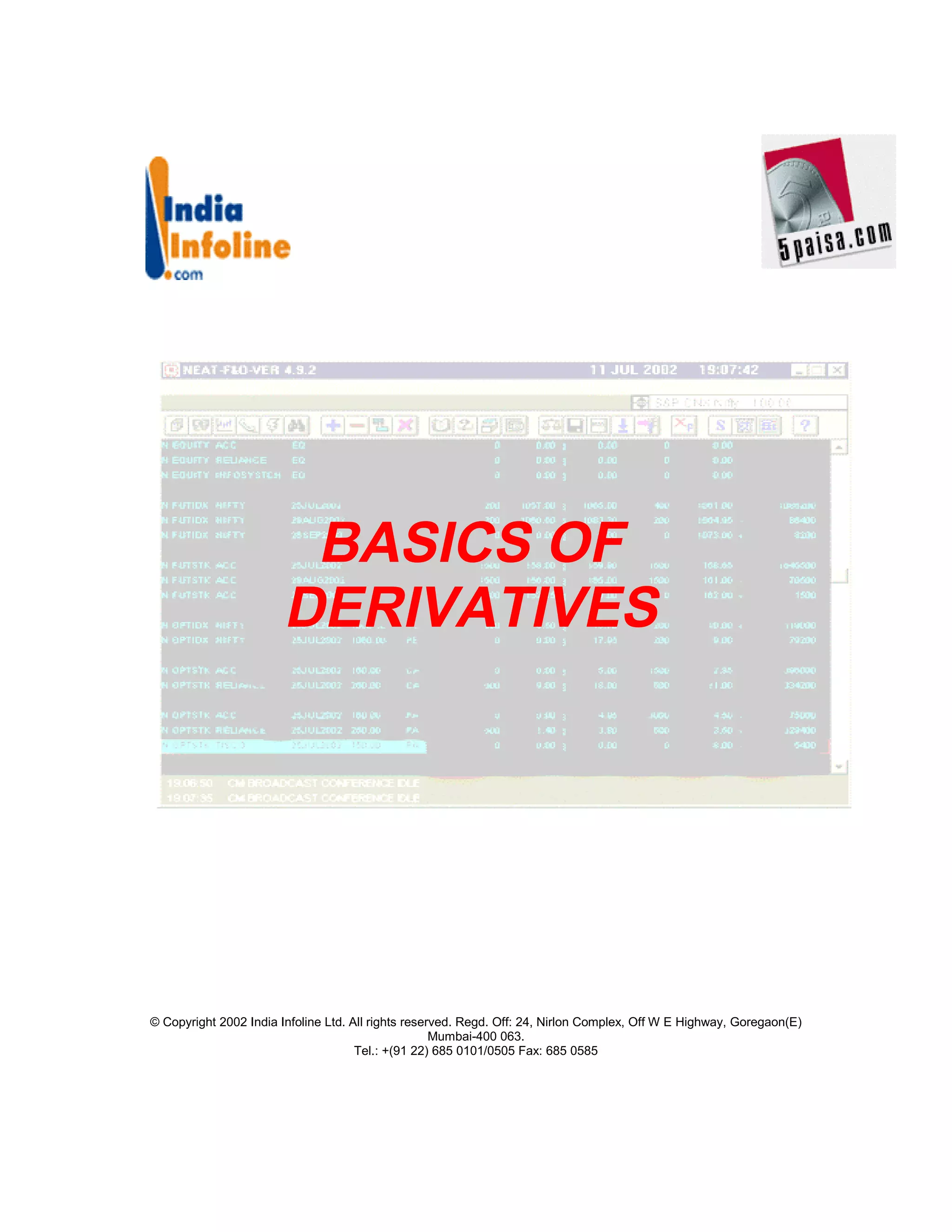 Deriv basics | PDF | Stocks and Bonds | Personal Investing