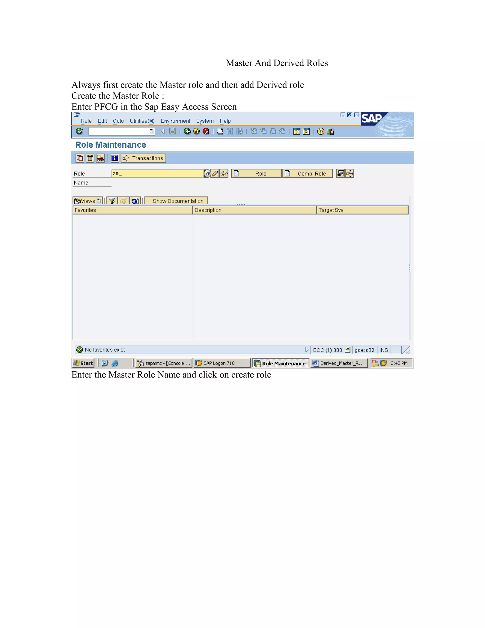 Derived master roles Configuration screenshots in SAP Security | DOC