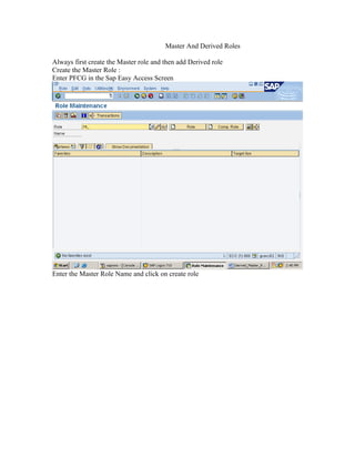 Derived master roles Configuration screenshots in SAP Security | DOC