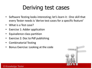 Deriving testcases | PPT