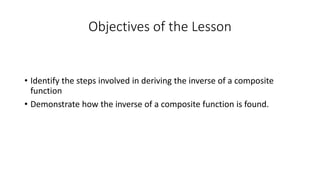 Deriving the inverse of a function2 (composite functions) | PPTX