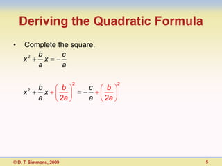 Deriving the quadratic formula | PDF