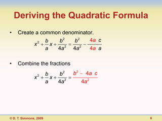 Deriving the quadratic formula | PDF