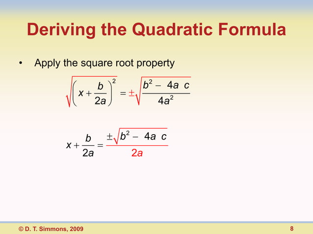 Deriving the quadratic formula | PDF