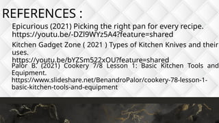 Materials of kitchen utensils and equipment | PPTX