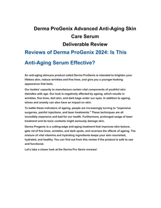 Derma ProGenix Advanced Anti-Aging Skin Care Serum | PDF