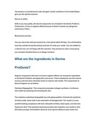 Derma ProGenix Advanced Anti-Aging Skin Care Serum | PDF