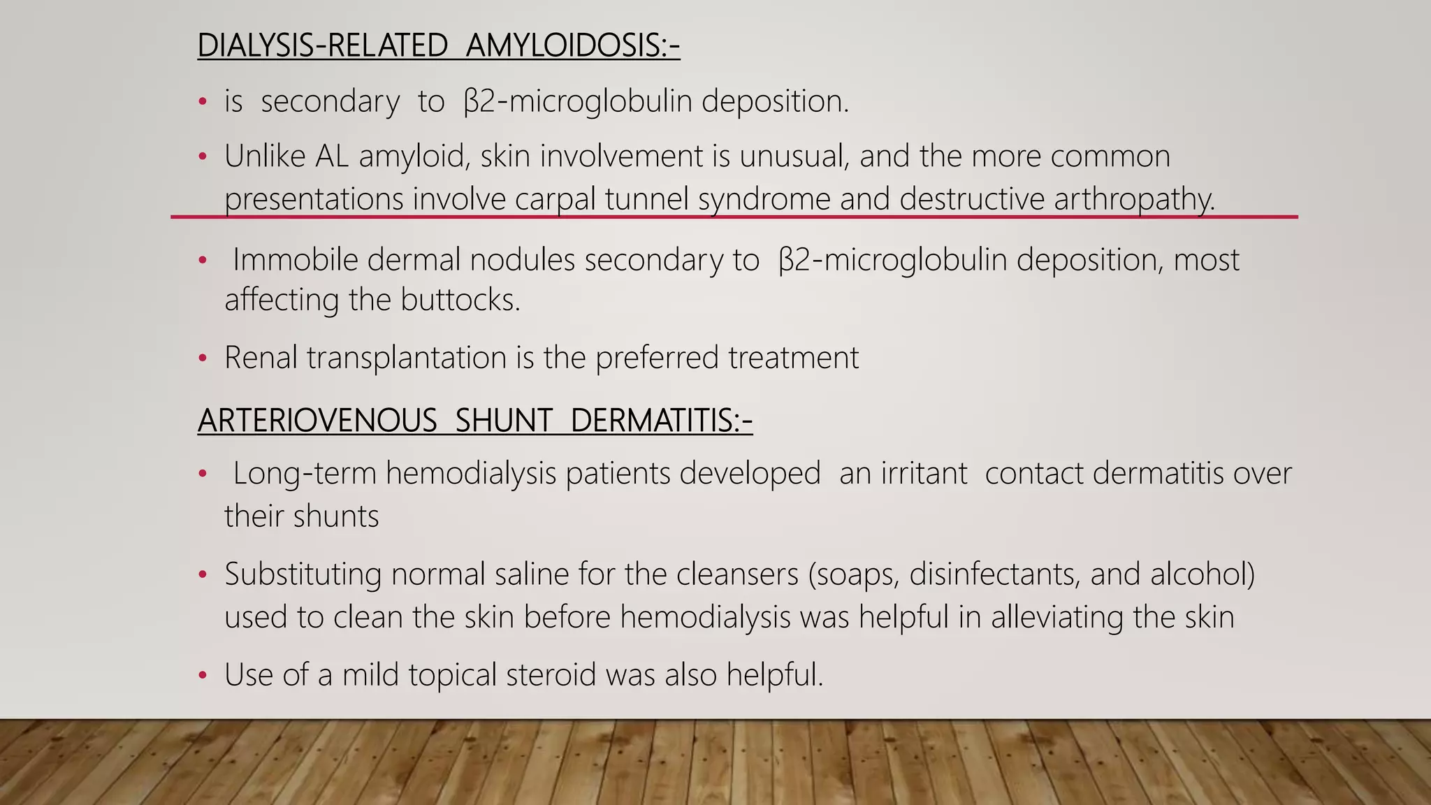 Dermatological complication in chronic kidney disease | PPTX