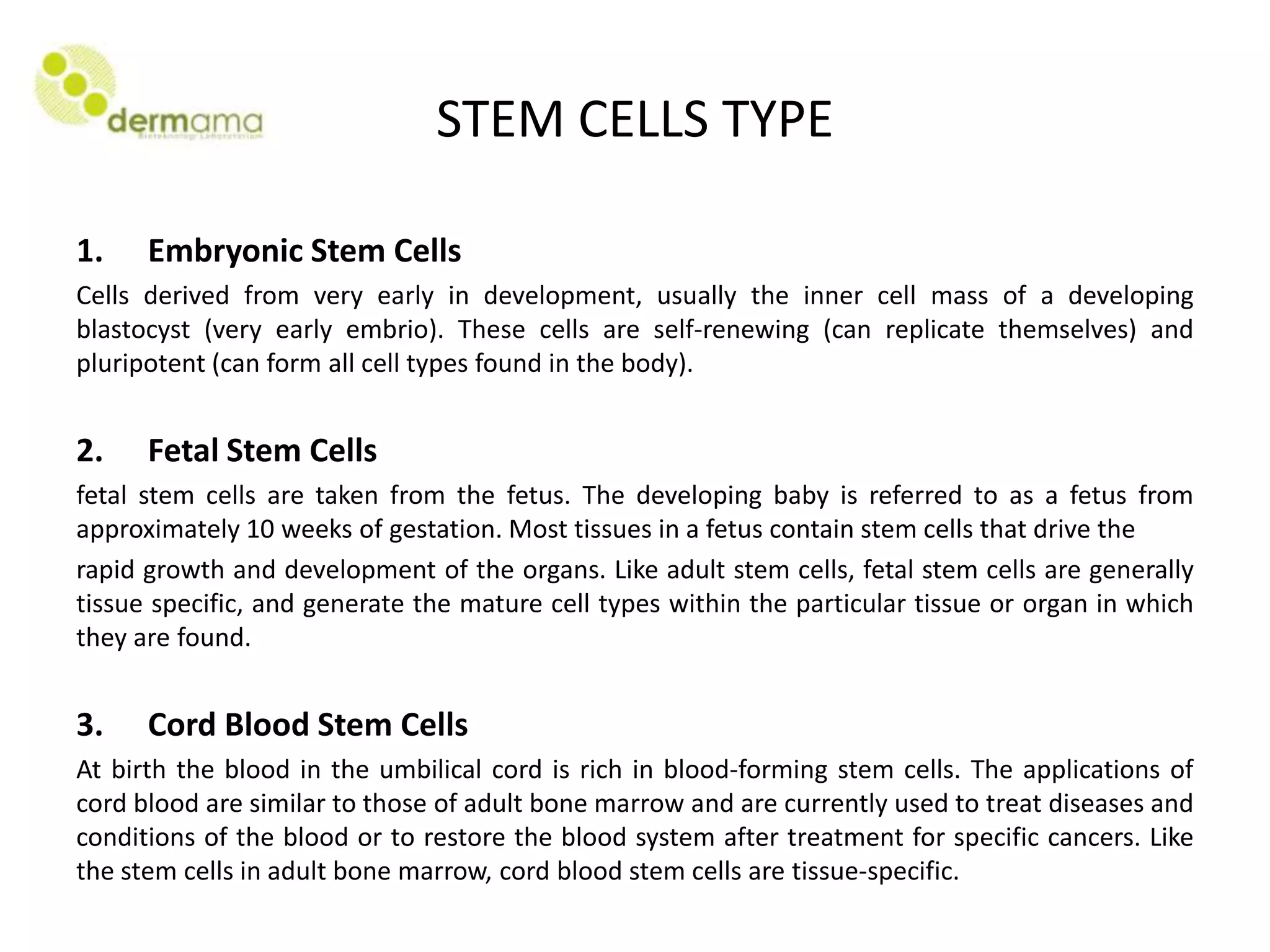 Dermama faq on stem cells | PPT