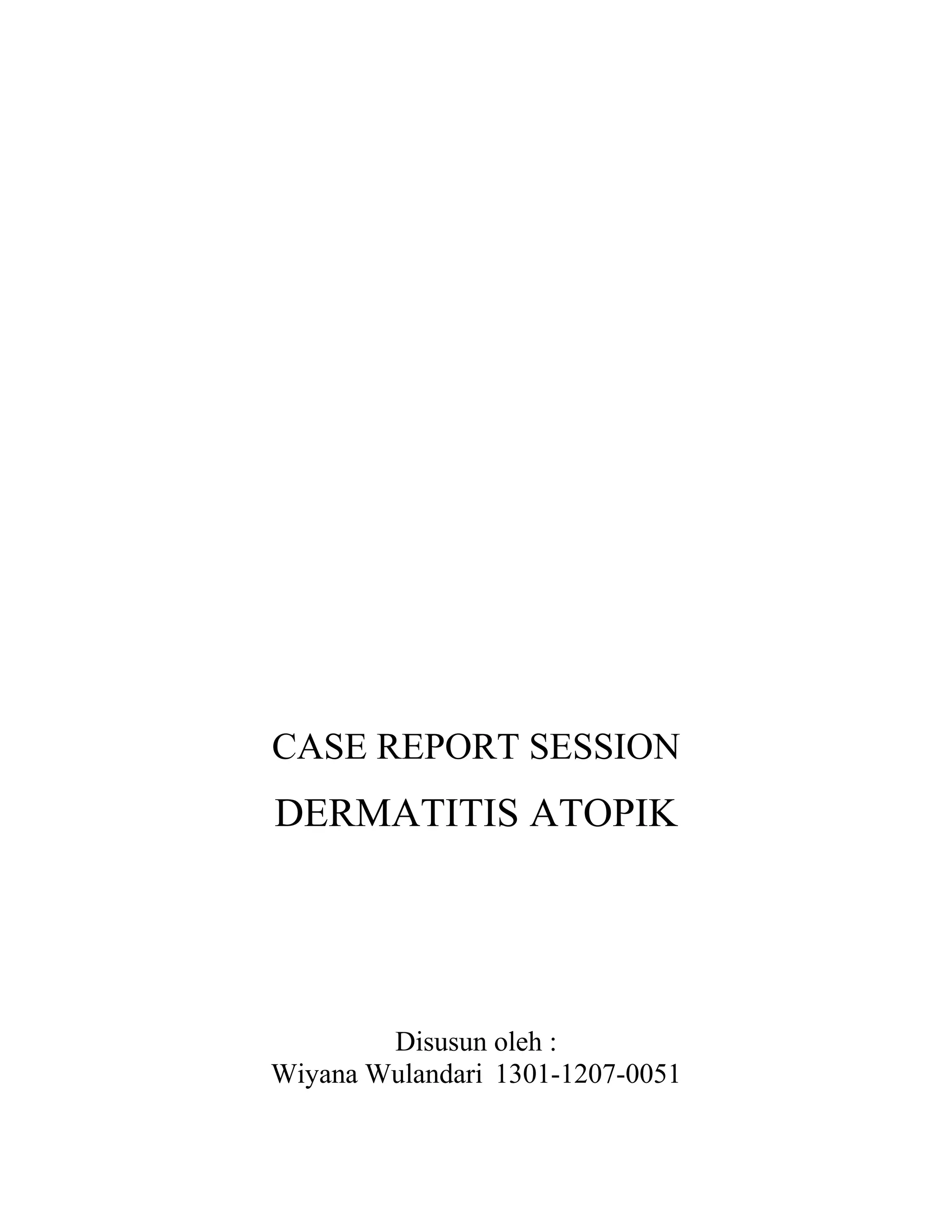 Atopic dermatitis | PDF