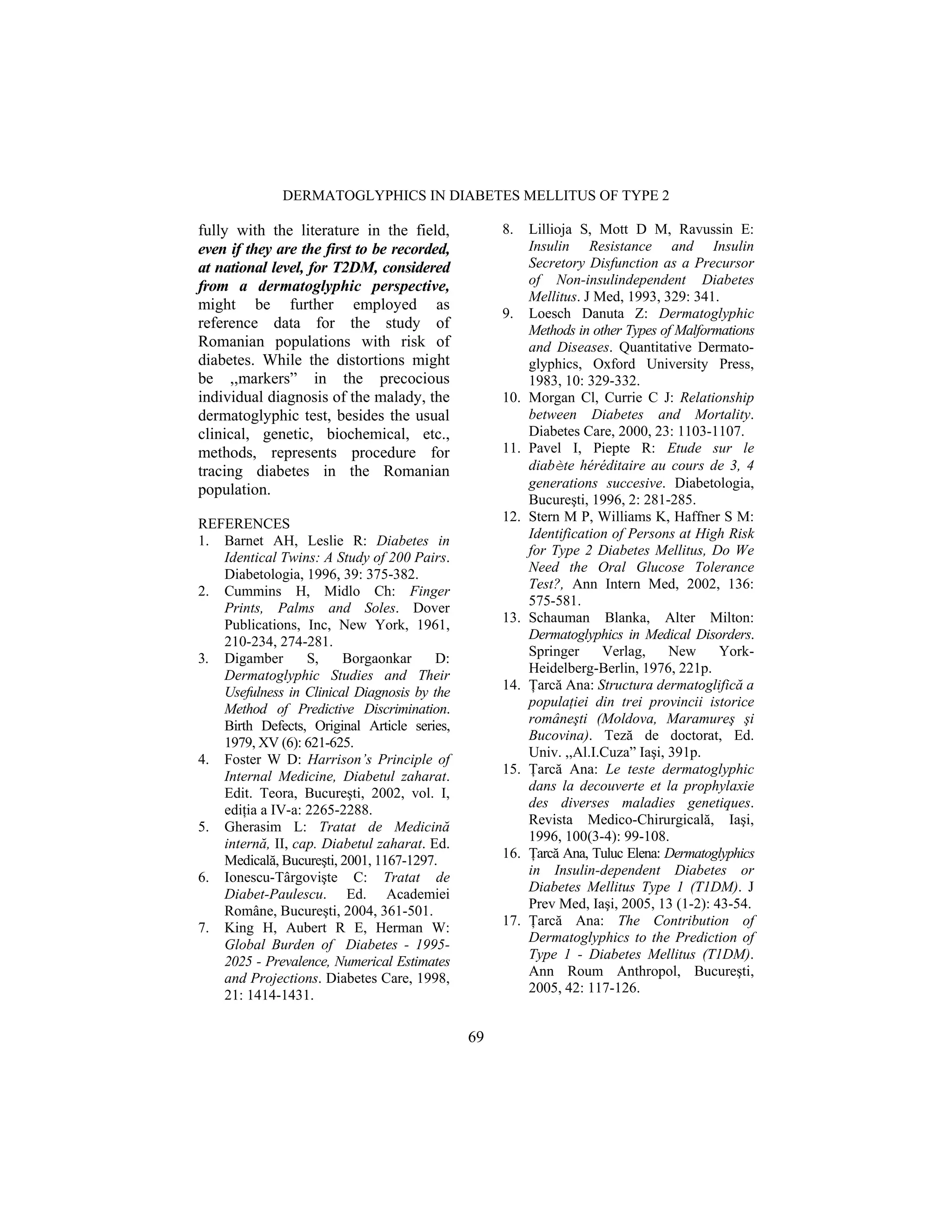 Dermatoglyphics in diabetes mellitus of type 2 | PDF